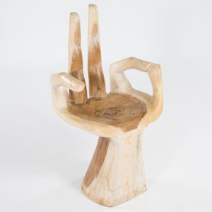 Rustic Hand Chair Seat 2 Finger Support Solid Suar Wood Indoor Outdoor ...