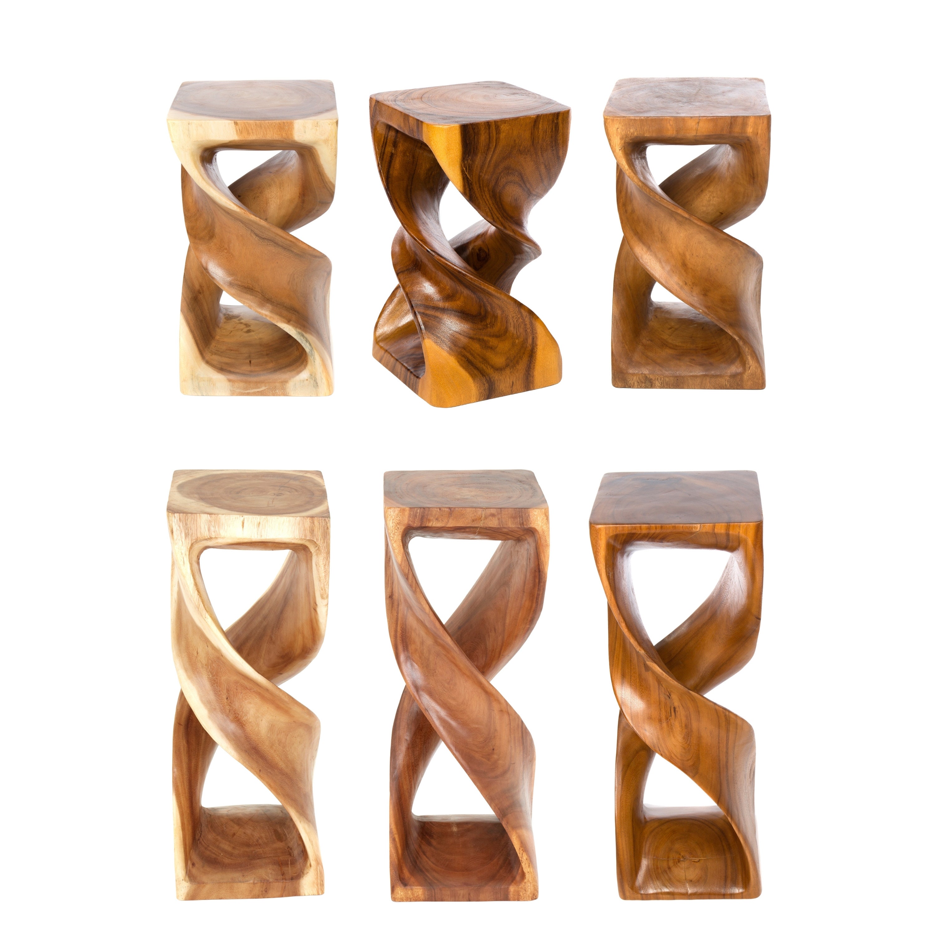 Fair Trade Double Twisted Wooden Infinity Stool Plant Stand - Etsy UK