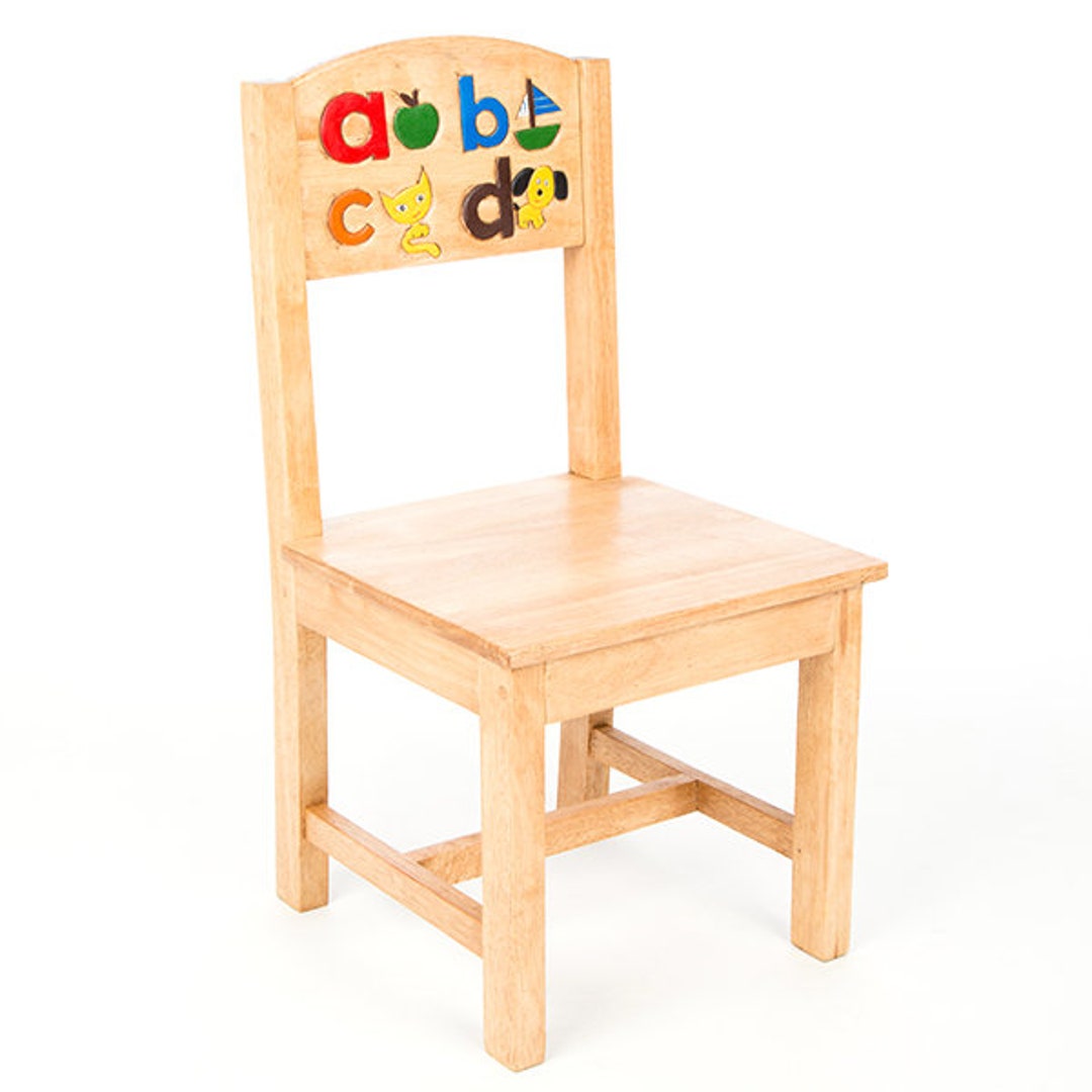 Childs Fair Trade ABC Chair Handmade Using Reclaimed Rubberwood - Etsy UK