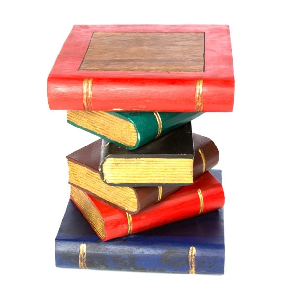 Book Stack Table Rustic Wooden Solid Book Stack Side Table - Etsy UK