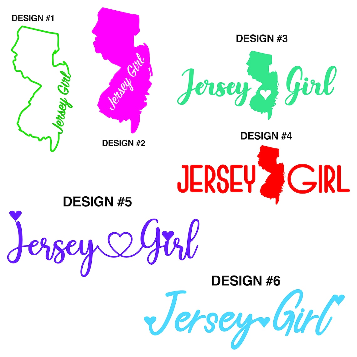 Personalized Jersey Girl Vinyl Decal • 6 Designs • Custom Vinyl Sticker ...