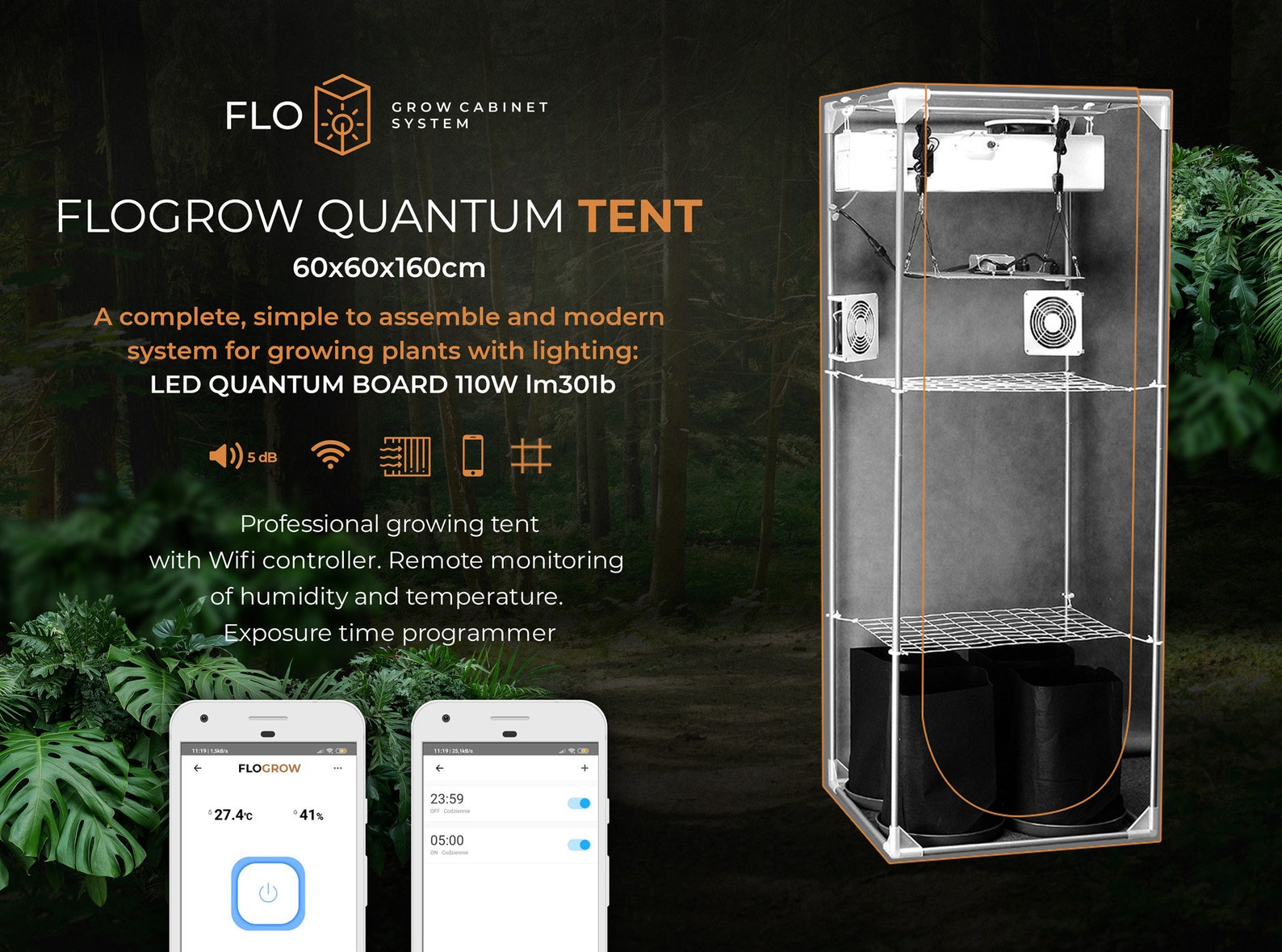 Flo QUANTUM Tent 60x60x160cm Growbox Set - Etsy