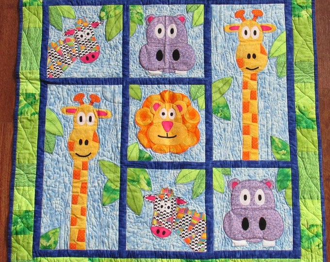 Blake's Jungle Quilt Pattern PDF - Baby Quilt PDF - Child Quilt PDF ...
