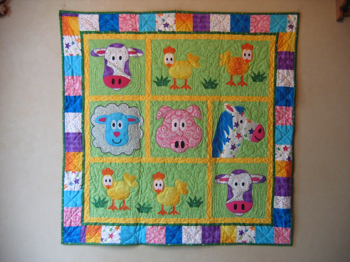 Jacob's Funny Farm Quilt Pattern PDF - Child's Quilt PDF - Baby Quilt ...