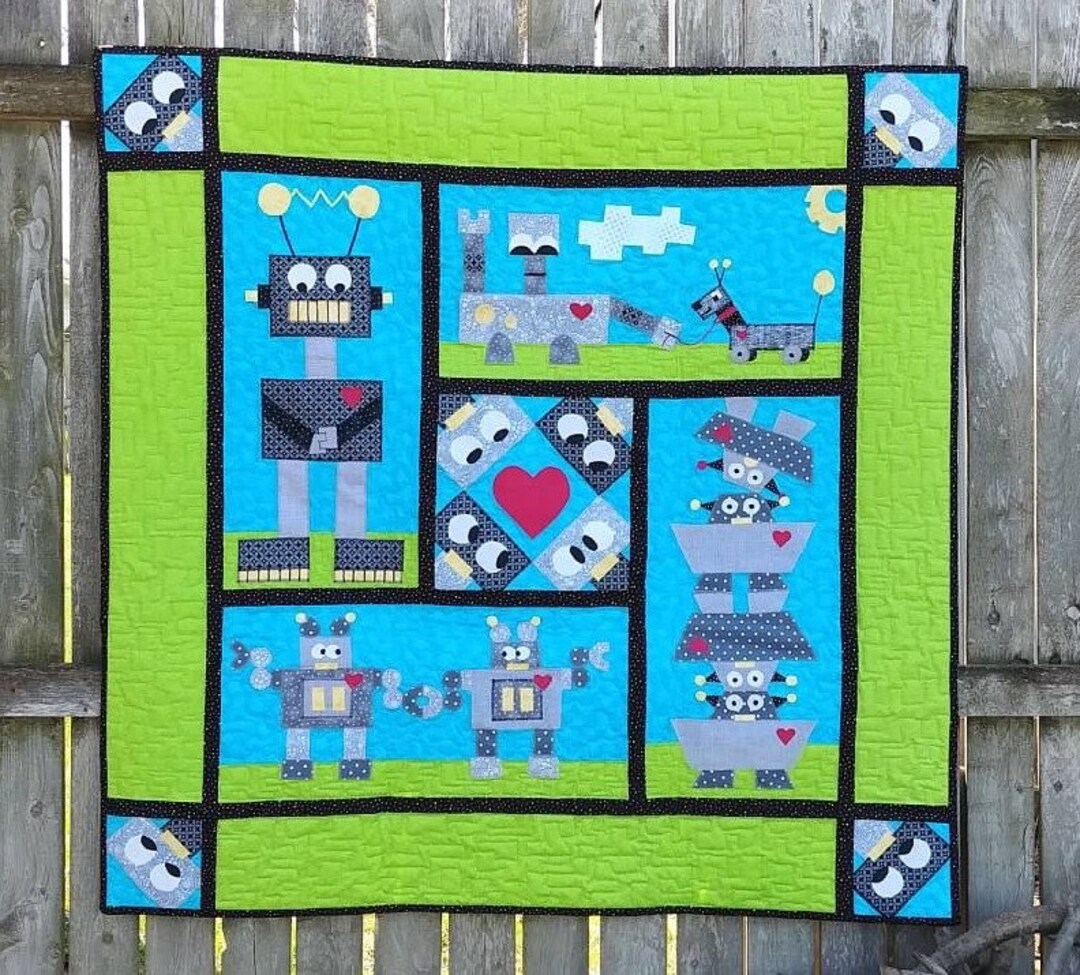 Brock's Bots Quilt Pattern - Paper Pattern - Child's Quilt Pattern - Etsy
