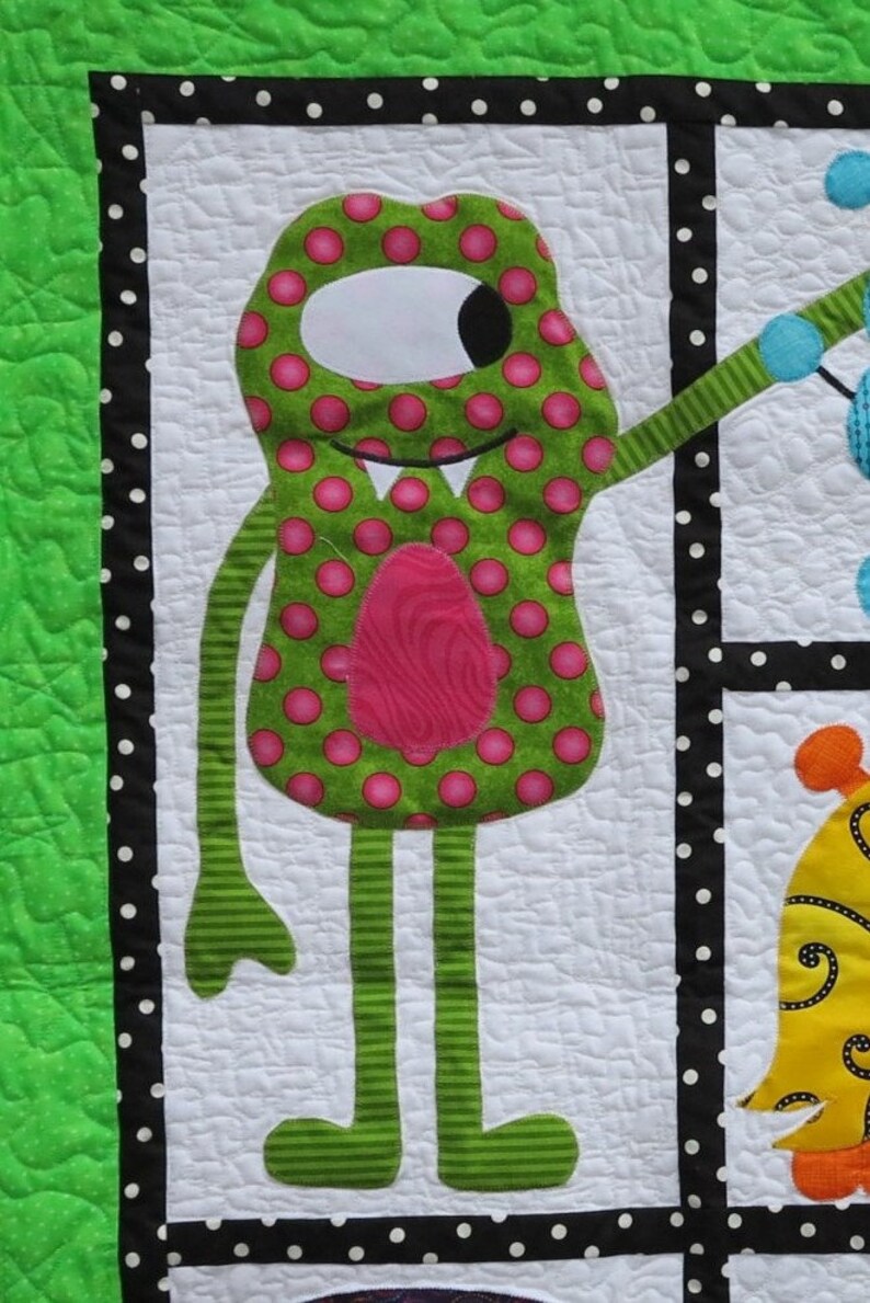 Morgan's Monster Madness Quilt Pattern - Paper Pattern - Child's Quilt ...
