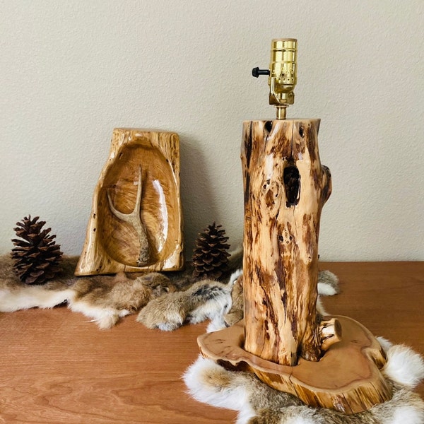 Rustic Wood Lamp - Etsy