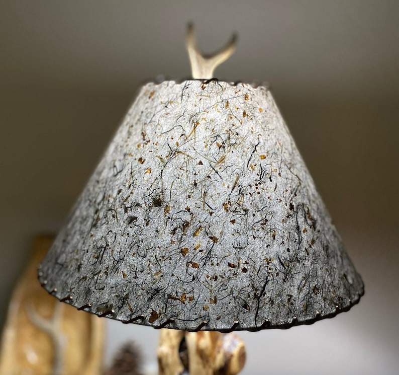 Rustic Cabin Country Decor 14" Lampshade With Suede Lacing and Wooden ...