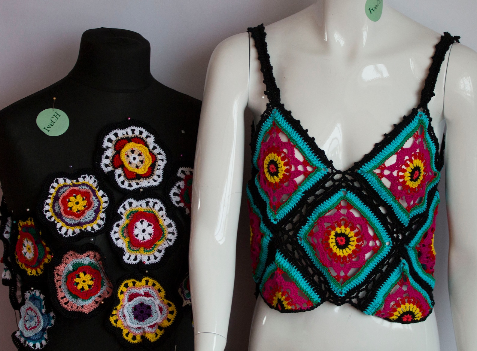 Handmade Crochet Crop Top: Colorful Abstract Festival Tank - Etsy