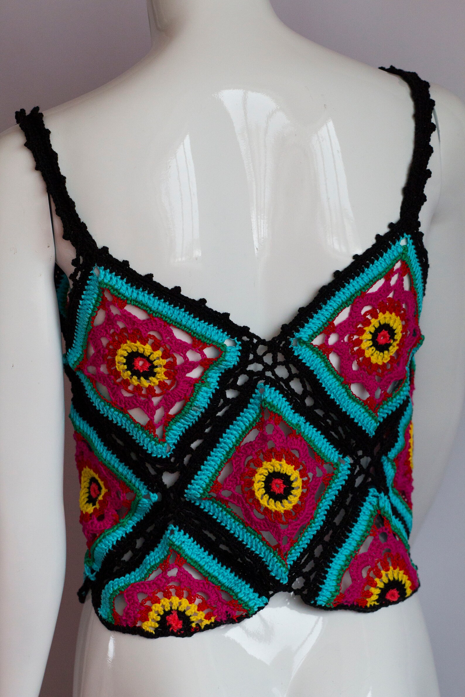 Handmade Crochet Crop Top: Colorful Abstract Festival Tank - Etsy
