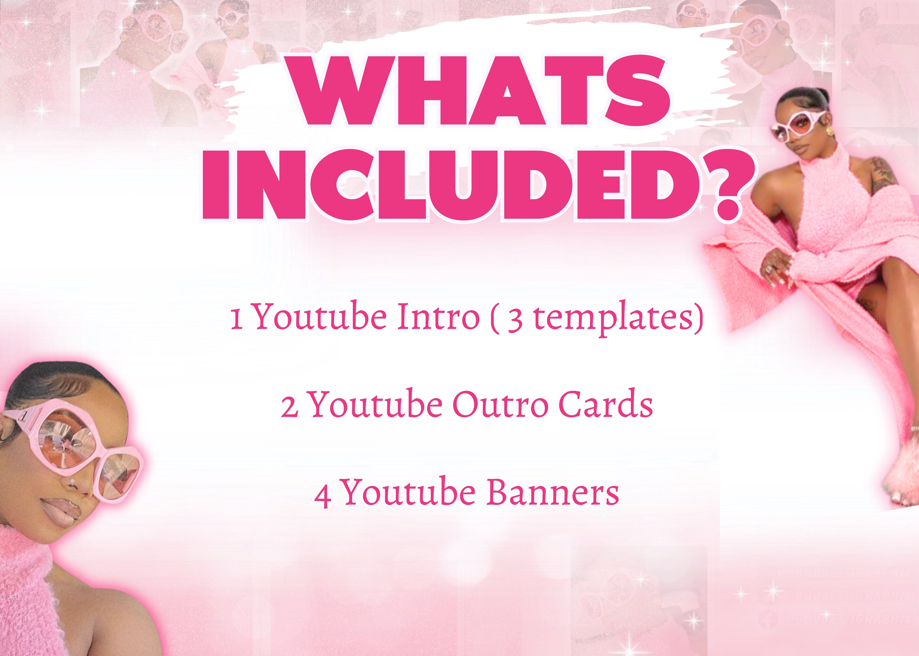 Pink Youtube Branding Kit Template Youtube Banner Youtube Intro ...