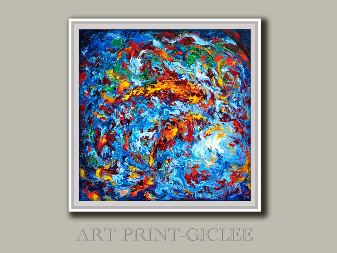 Japanese Koi Fish Large Artwork Print on Canvas Giclée Professionally ...