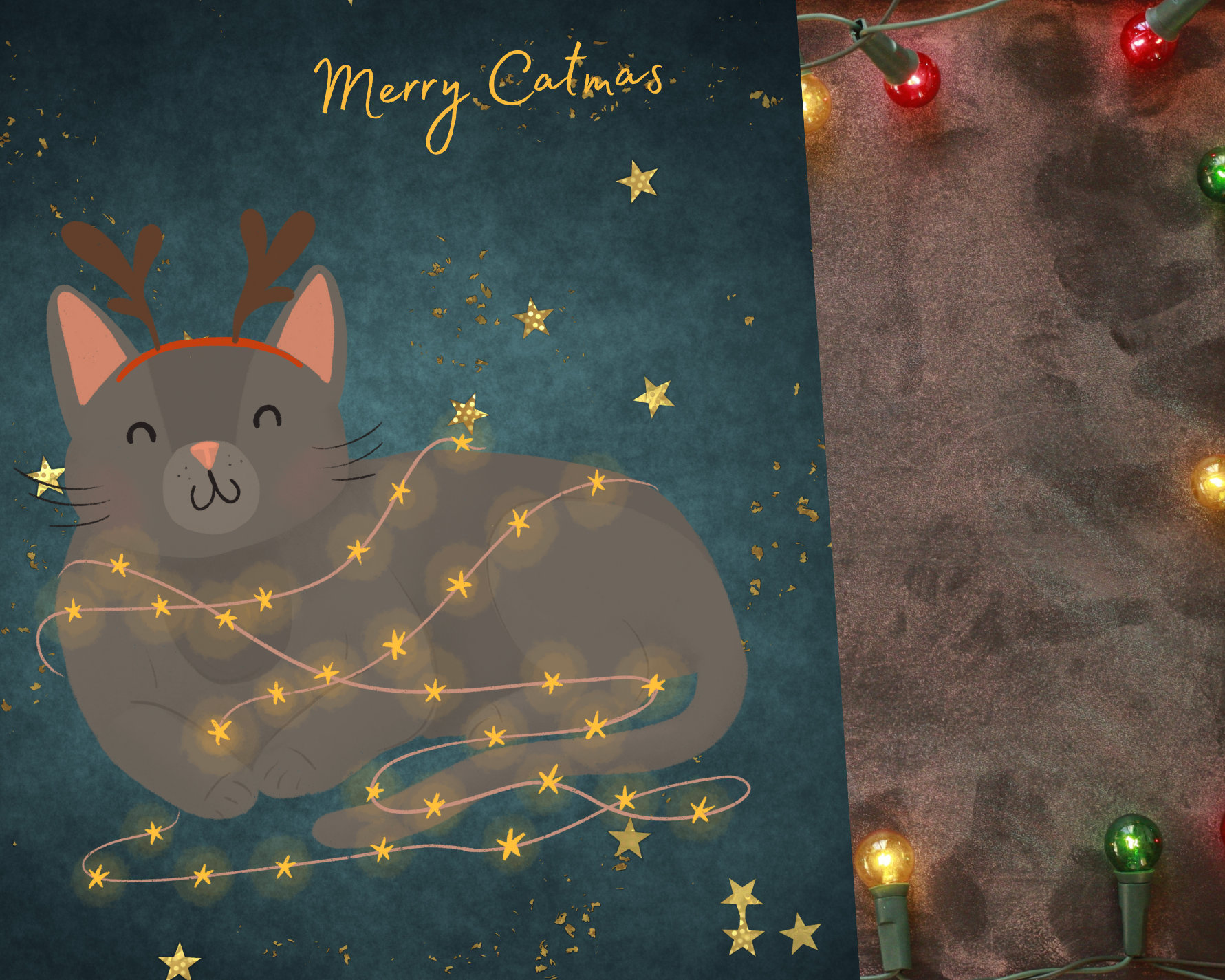 Catmas Gift Card Printable - Merry Christmas Card With Cat PDF Download ...