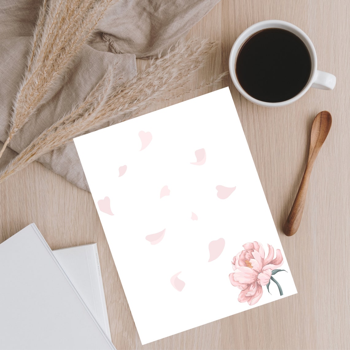 Printable Stationary With Flower Printable US Letter Size - Etsy