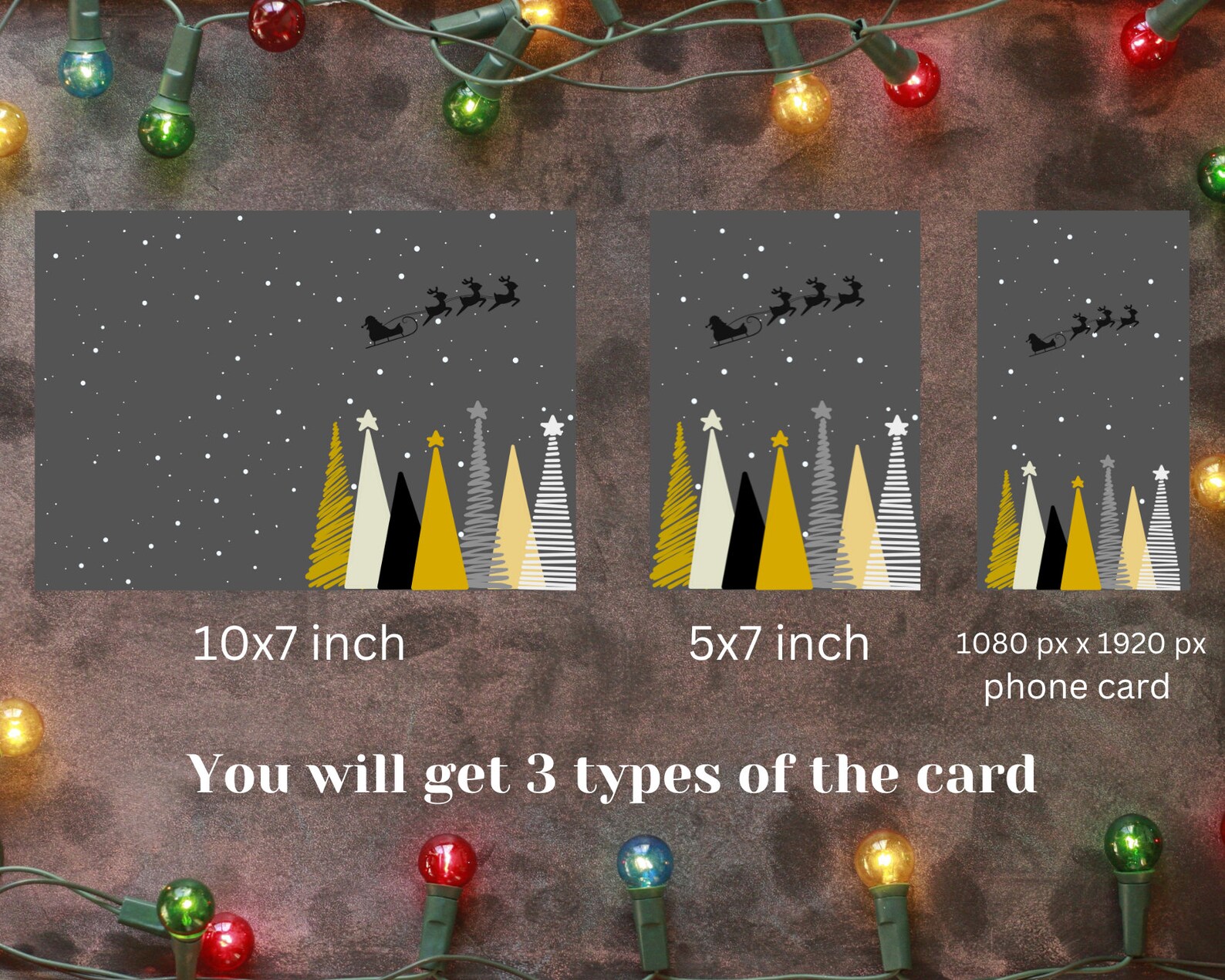 Printable Christmas Card PDF Greeting Card for Xmas Instant - Etsy