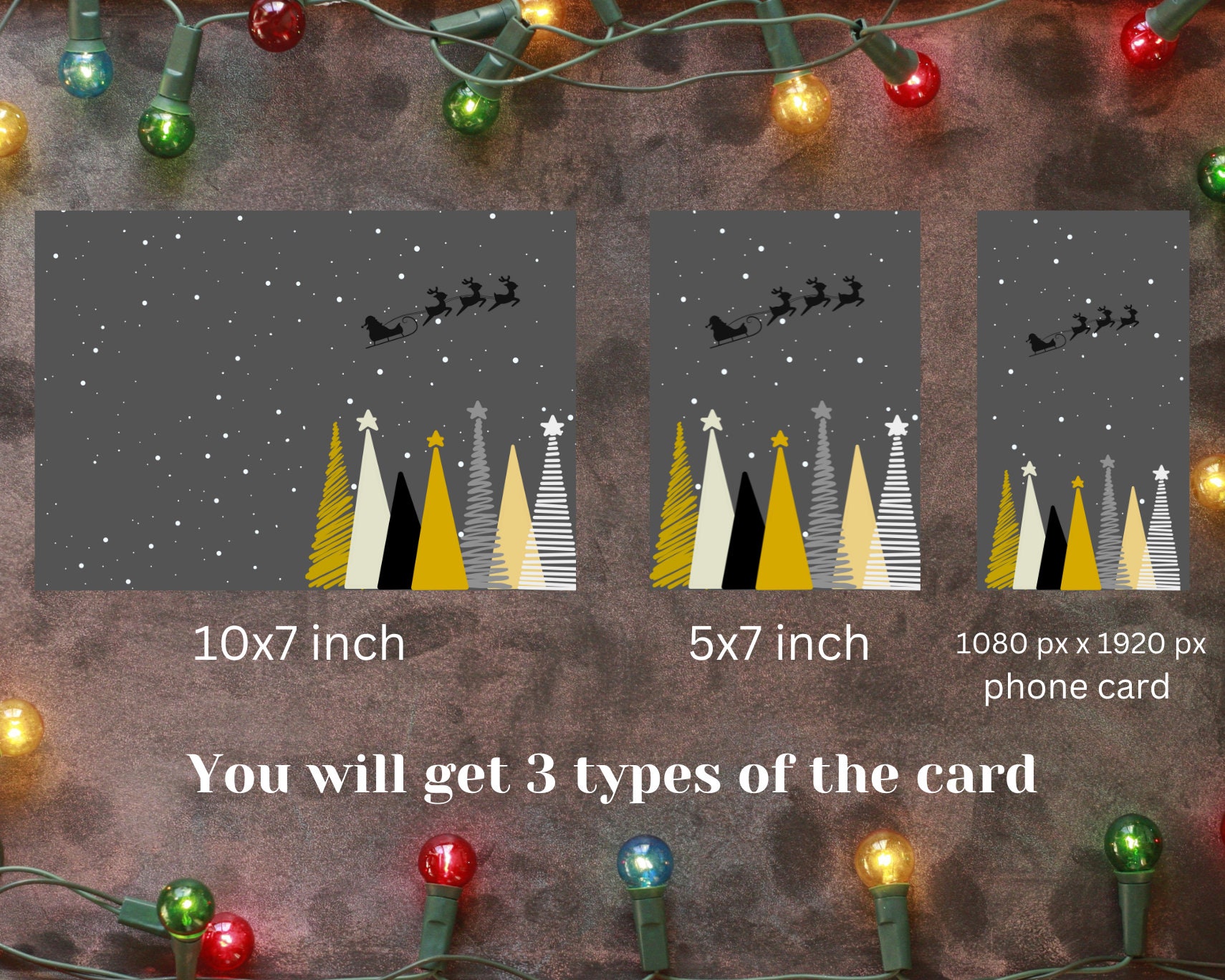 Printable Christmas Card PDF Greeting Card for Xmas Instant - Etsy