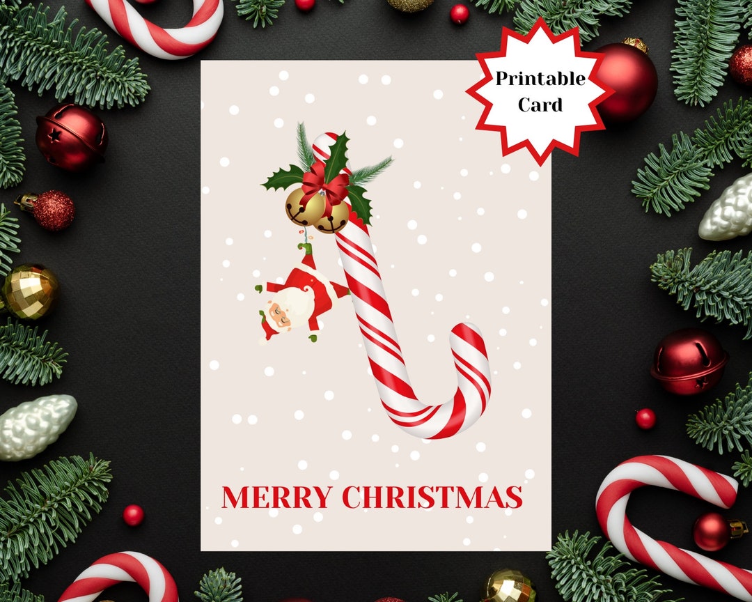 Printable Christmas Card, Digital Download Xmas Cards, Printable Merry ...