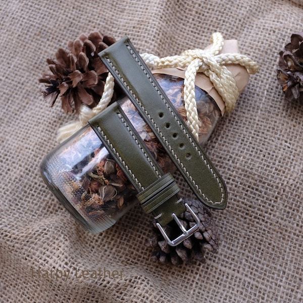 Leather Watch Band 20mm - Etsy