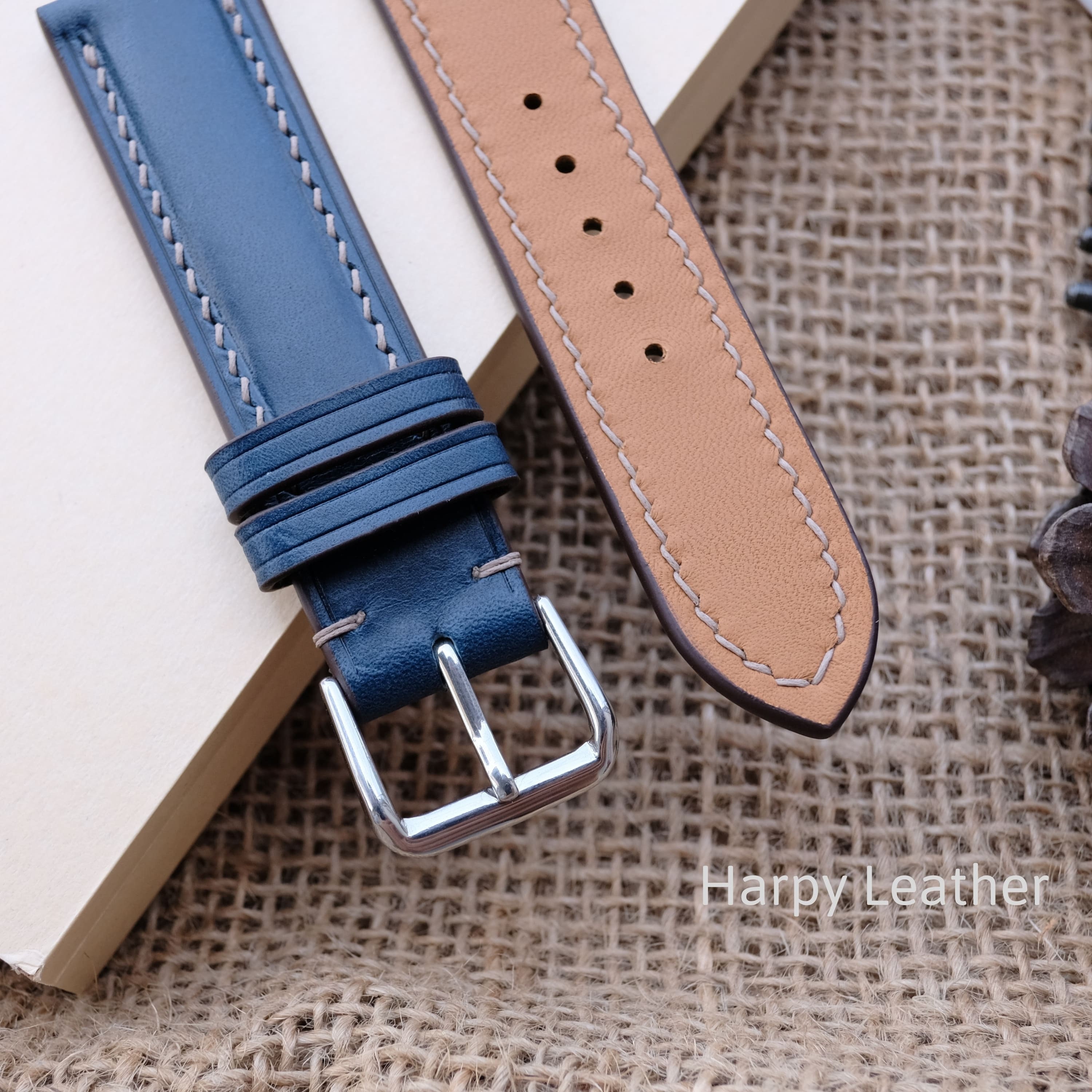 Watch Band Navy Blue Watch Strap & Band Handmade Leather - Etsy