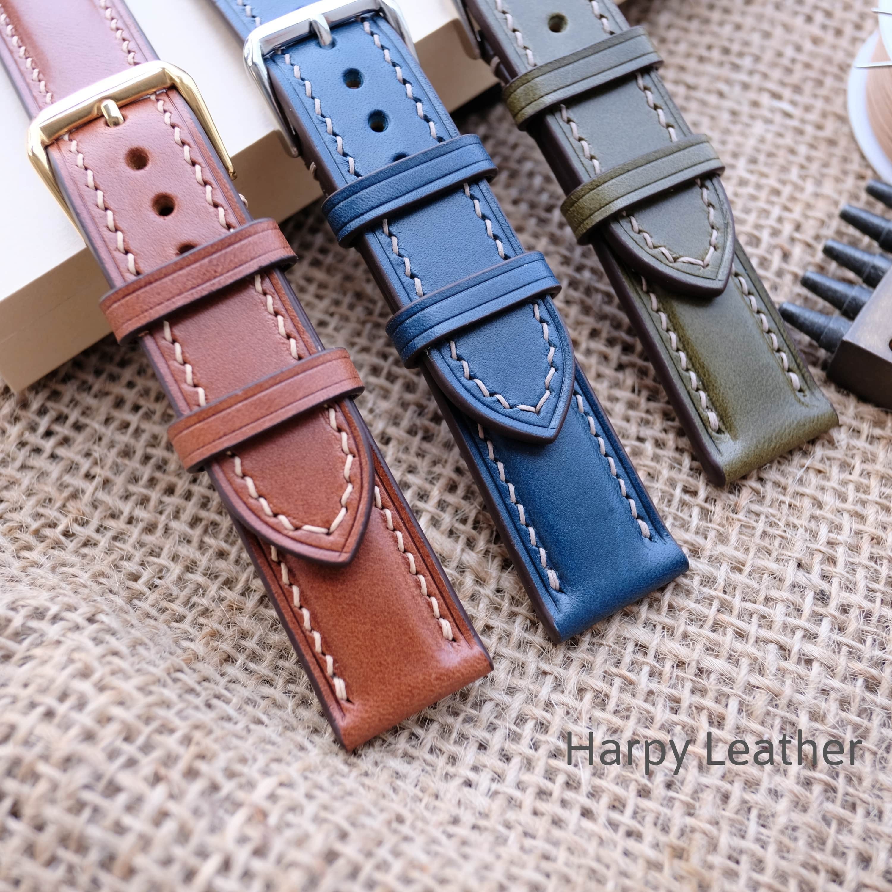 Watch Band Navy Blue Watch Strap & Band Handmade Leather - Etsy