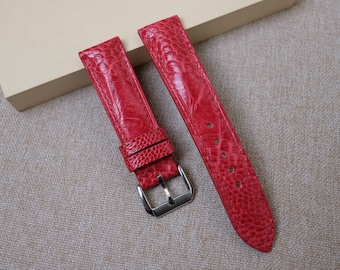 Ostrich Green Watch Strap & Band - Handmade Leather Watch Straps 24mm ...