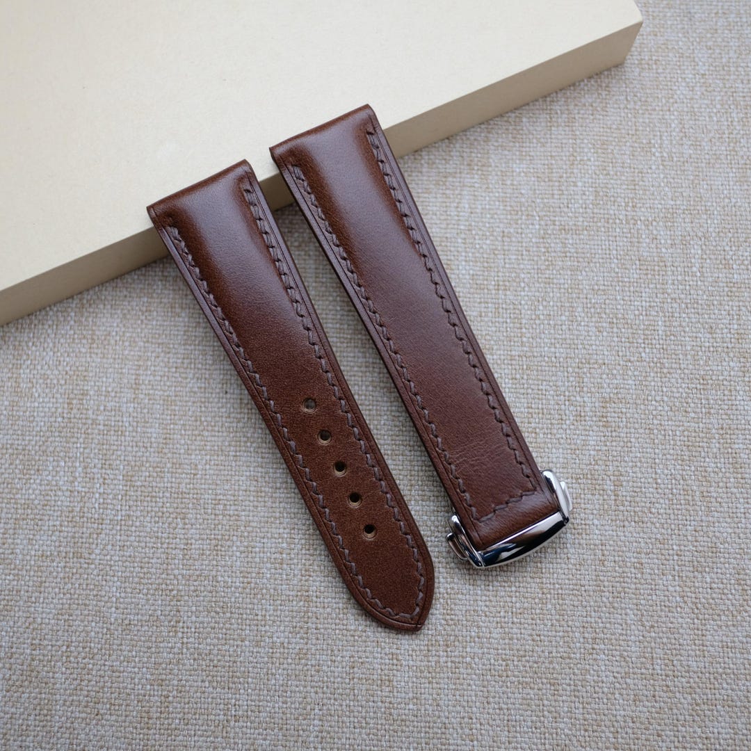 Handmade Buttero Leather Watch Strap: Dark Brown Omega Band - Etsy
