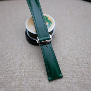 Handmade Green Leather Watch Strap: Buttero Leather, Omega Style - Etsy