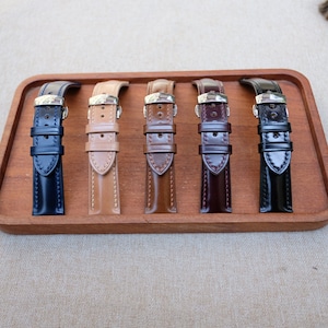 Shell Cordovan Shinki Leather , Black Watch Strap 24mm, 23mm ,22mm ...