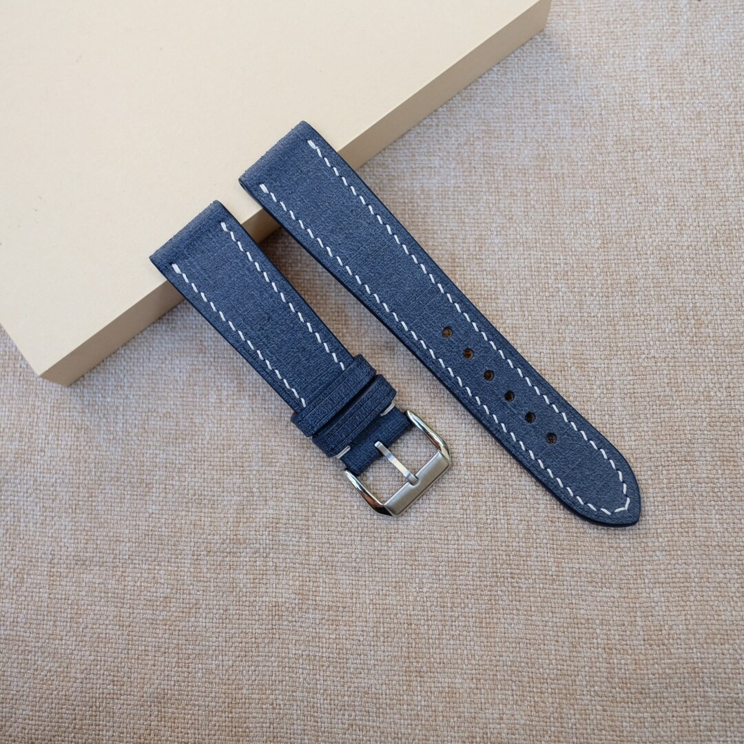 Babele Blue Slim Watch Strap 24mm 23mm 22mm 21mm 20mm 19mm 18mm 17mm ...