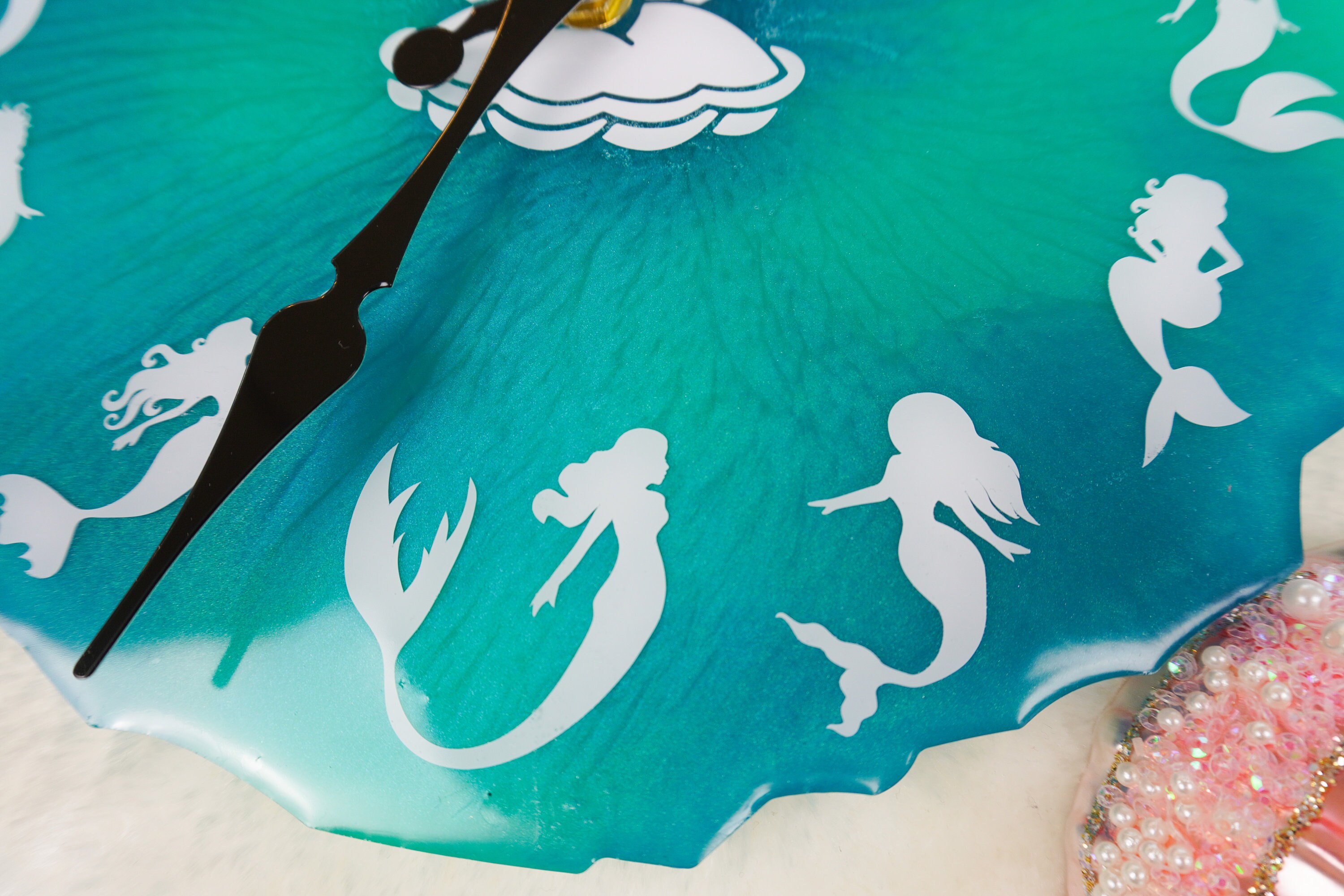 Mermaid Watch Blue, Mermaid Clock, Customizable Colors - Etsy