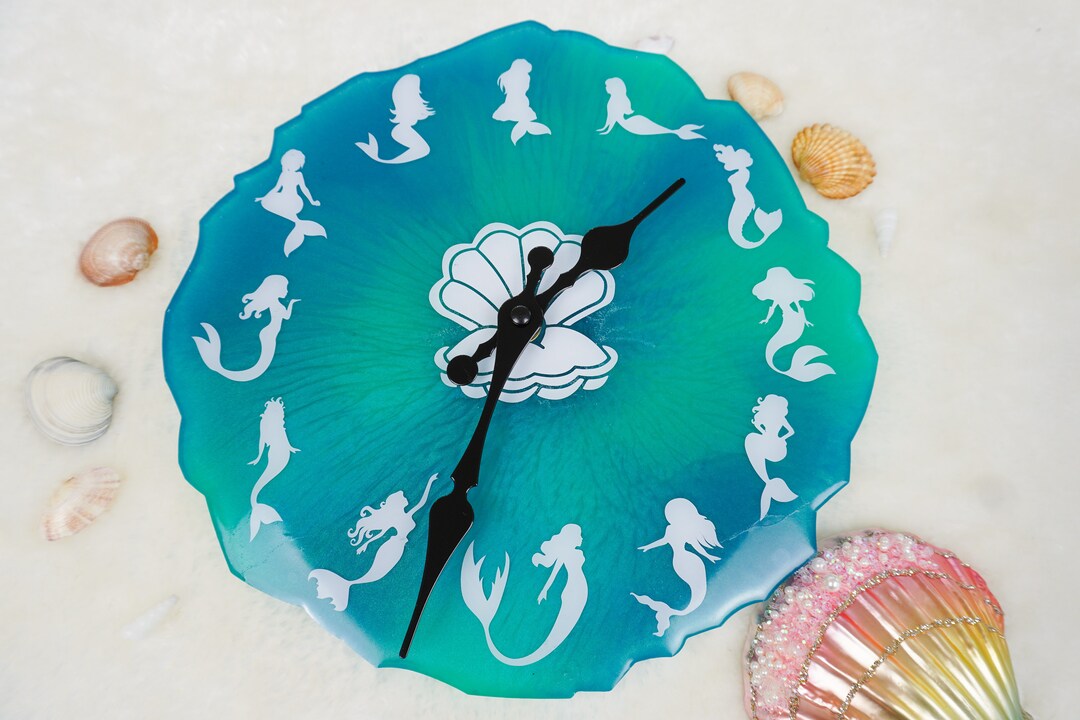 Mermaid Watch Blue, Mermaid Clock, Customizable Colors - Etsy