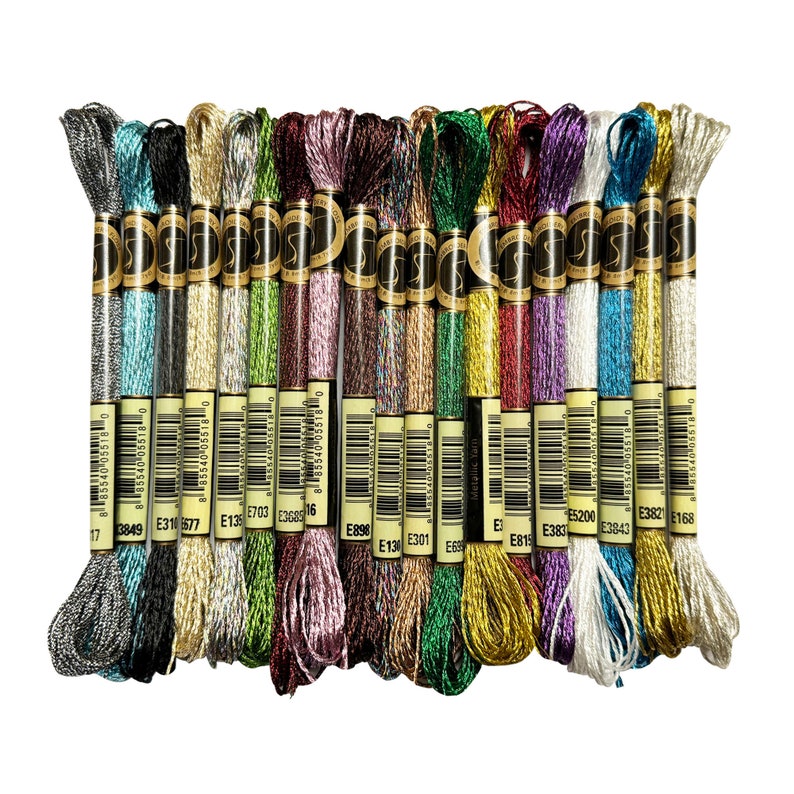 Light Effect Metallic Floss Cross Stitch Thread, 12-strand, 8.7 Yards ...