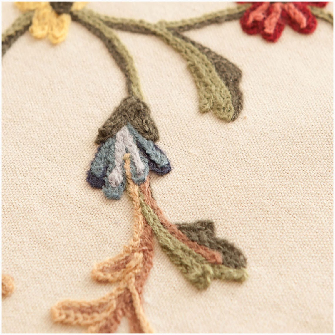 Romantic Flower Abstract Floral Embroidery Cotton Linen Table - Etsy