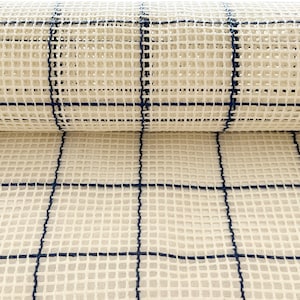5CT Easy Count Rug Canvas Latch Hooking Mesh Base Fabric, Blue Grid, 35 ...
