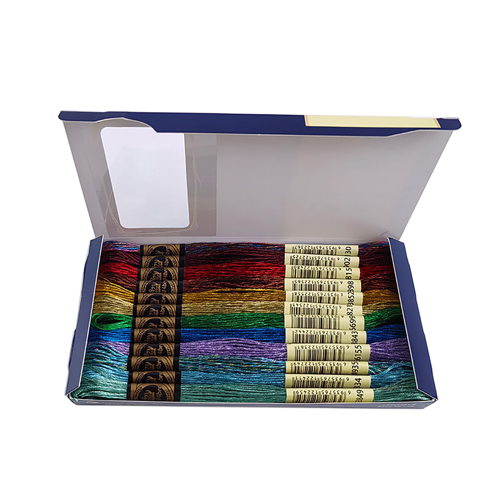 8-meter Long 12-strands Divisible Metallic Embroidery Thread Pack in 12 ...