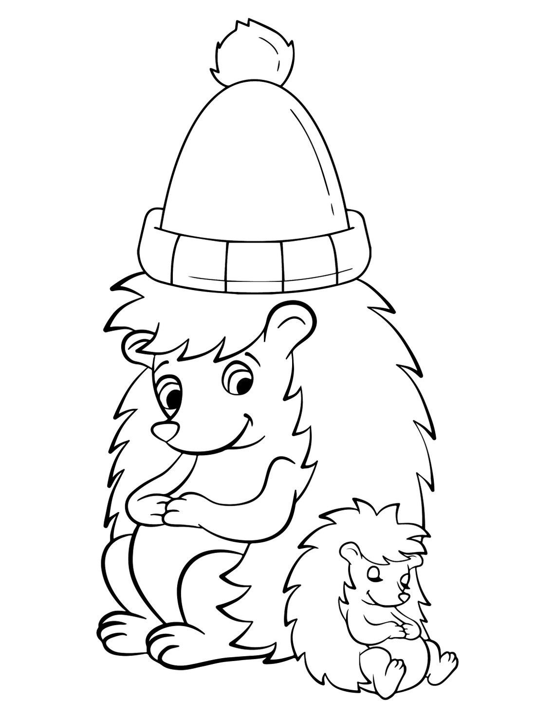 Hedgehogs in Hats Colouring Book - Etsy