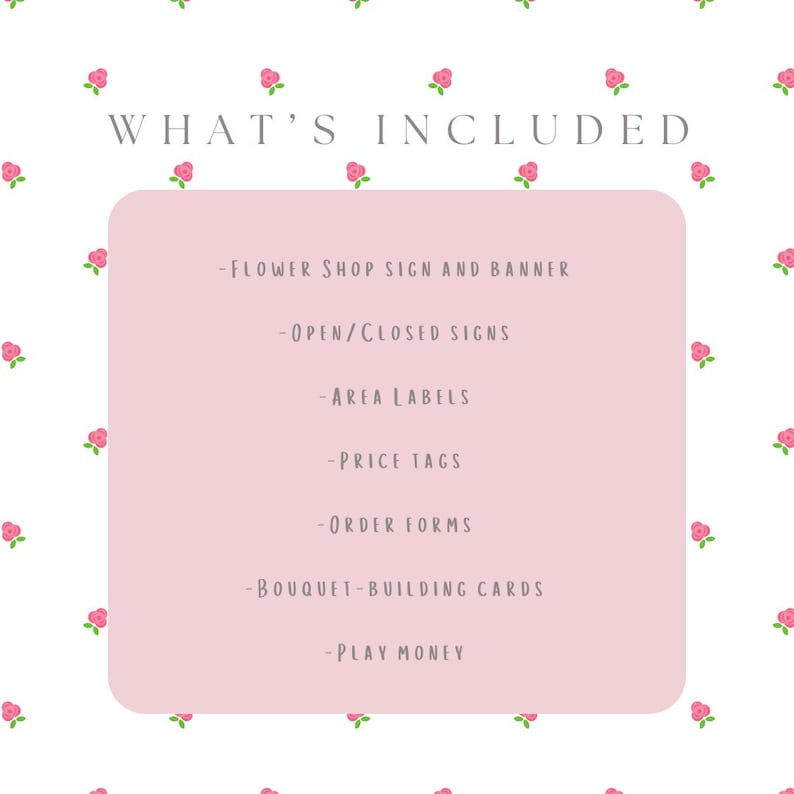 Flower Shop Dramatic Play Printable | Pretend Play for Preschool ...