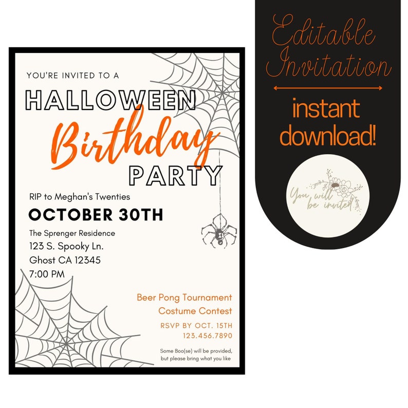 Spooky Halloween Birthday Invitation - Etsy