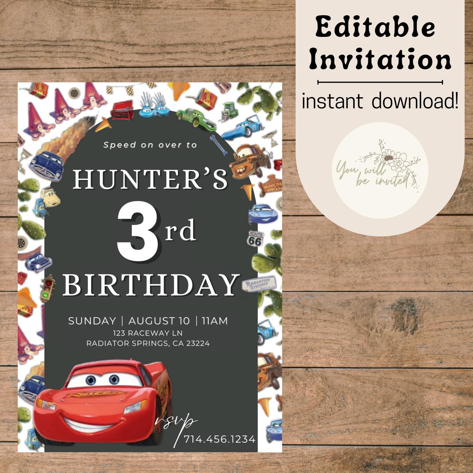 Cars Theme Birthday Invitation - Etsy