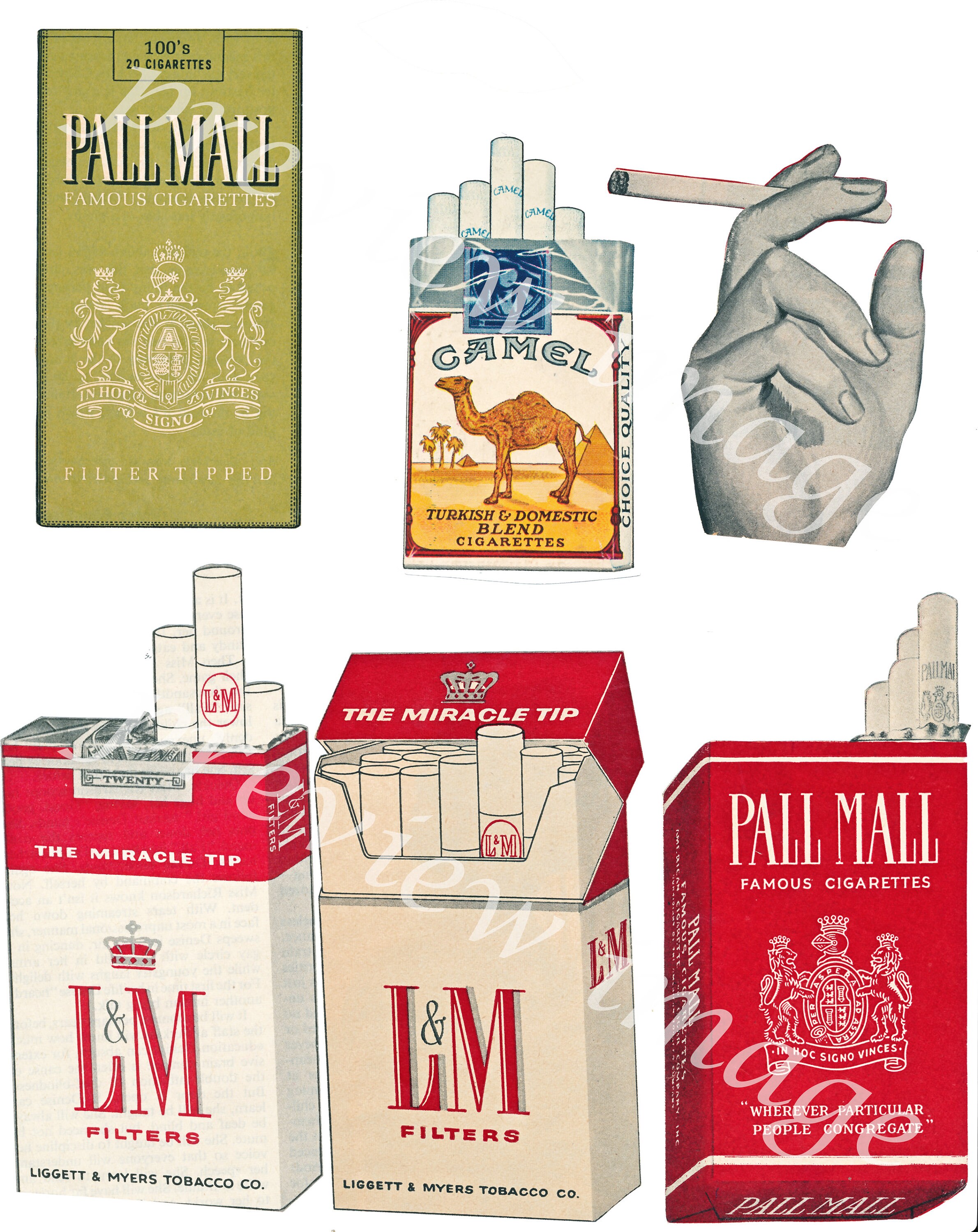 Vintage Cigarettes Image, Collage Stock Photo, Journaling, Printable ...