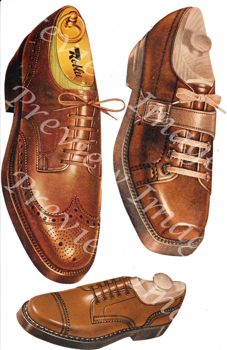 Vintage Mens Shoes Illustration, Leather Shoe Drawing, Collage Stock ...