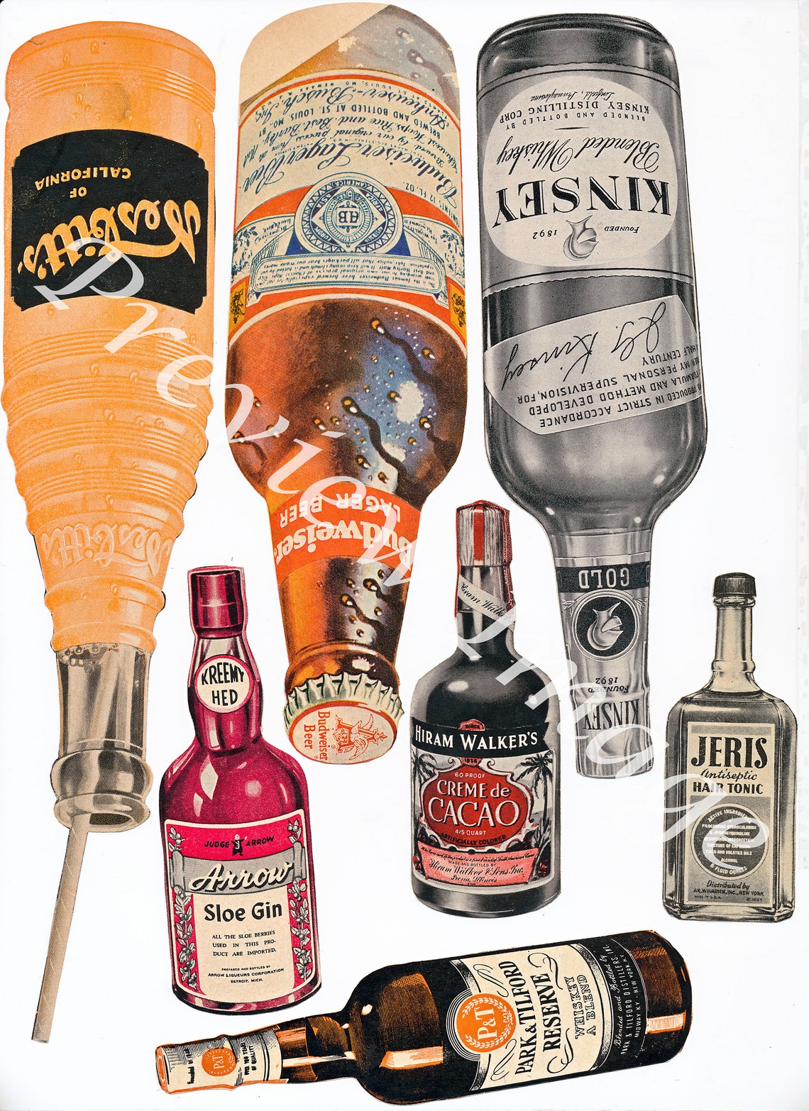 Vintage Bottle Illustrations, Collage Stock Photo, Journaling ...