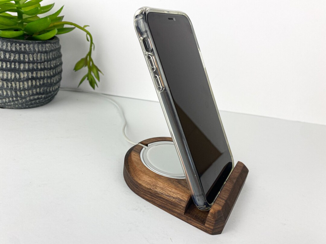 Wood Magsafe Stand, iPhone Wireless Charger Holder, Apple Charging Dock ...