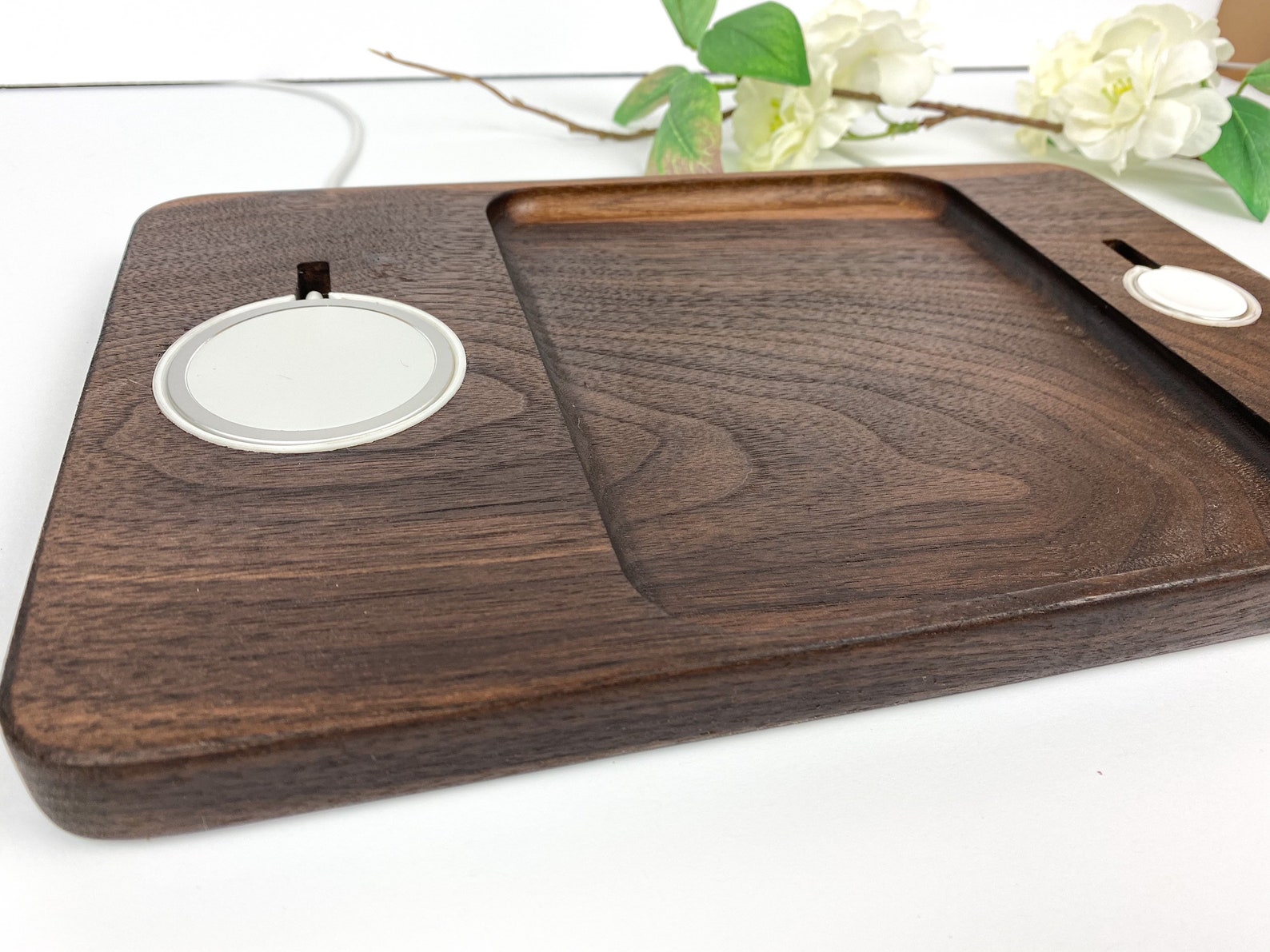 Wood Magsafe Iphone and Watch Wireless Charging Station - Etsy