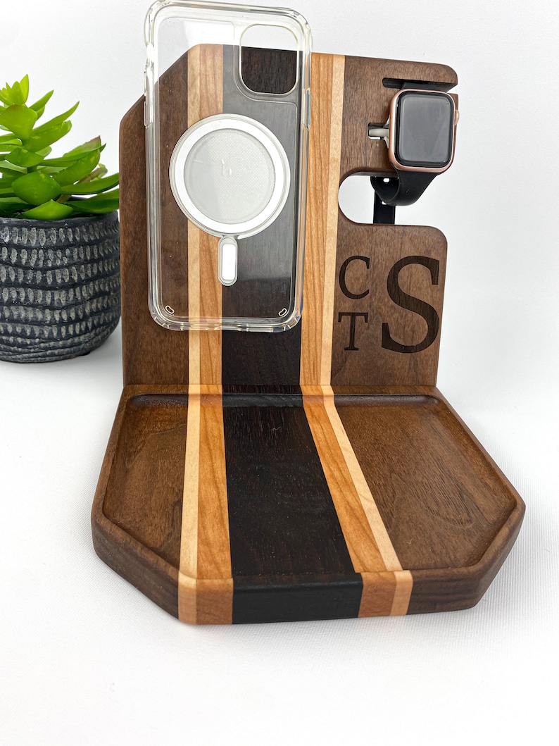 Magsafe Wireless Charging Station, Customized Solid Walnut EDC ...