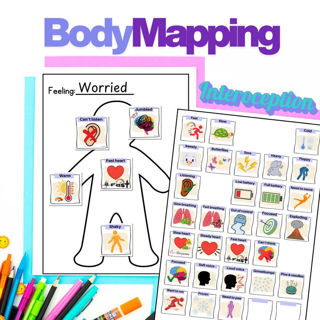 Interoception Body Mapping Worksheets: SEL & Emotional Regulation (PDF ...