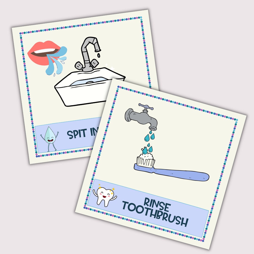 Teeth Brushing Visual Steps - Etsy