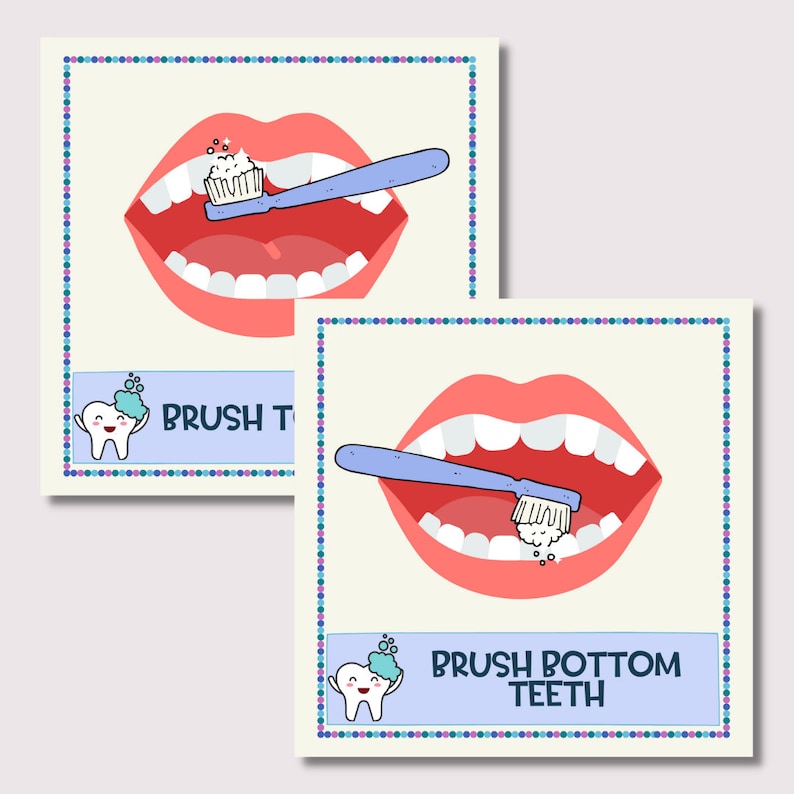 Teeth Brushing Visual Steps - Etsy