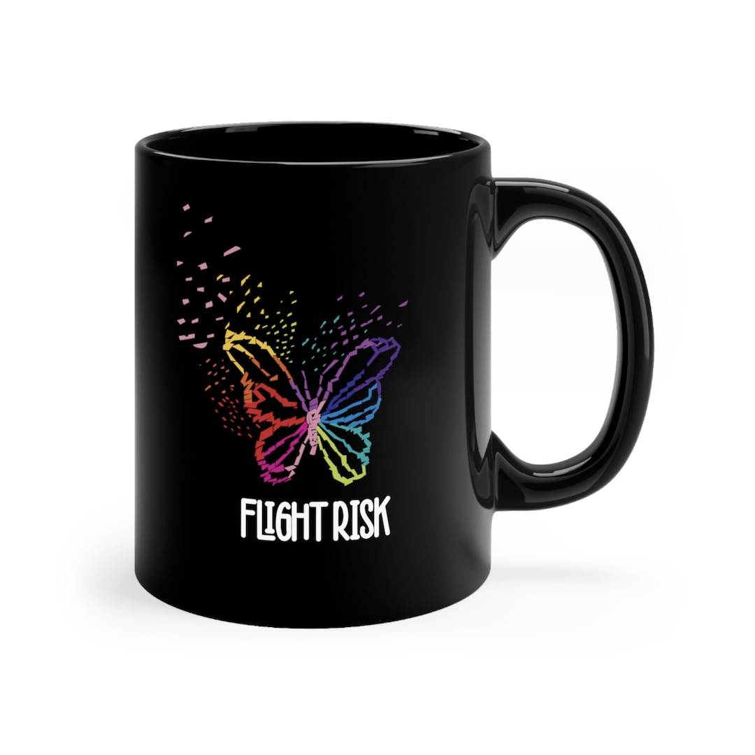 Flight Risk Mug (white or Purple Design Color) - Etsy