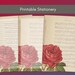 Vintage Rose Printable Journal Paper, Rose Lined and Unlined Stationery ...